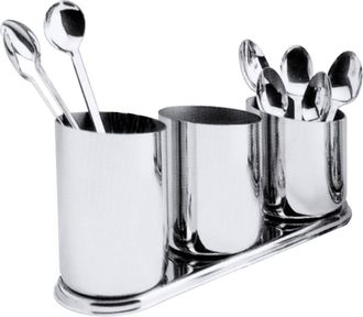 Contacto Edelstahl L&ouml;ffelbecher-Fl&ouml;te mit drei Bechern