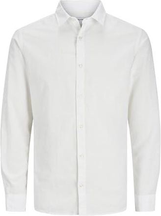 Jack & Jones Jjebreeze Ls Sn Pls T-Shirt Chemise à Manches Longues, Blanc, 3XL Grande Taille Hommes