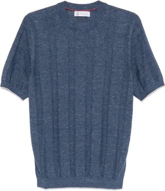 Brunello Cucinelli Short Sleeves Round Neck Sweater