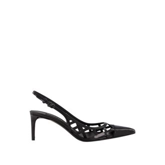 Dolce & Gabbana Schwarze Leder Slingback Pumps - - Shoes - Damen - Schwarzk - 39 EU