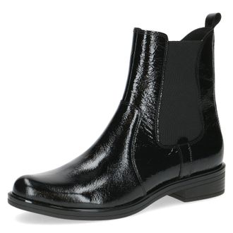 Caprice Damen Chelsea Boots Kleiner Absatz Elegant, Schwarz (Black Naplak), 38.5 EU