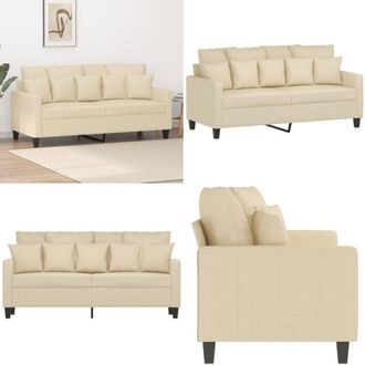 vidaXL 2-Sitzer-Sofa Creme 140 cm Stoff - Couch - 2-Sitzer Sofa - Wohncouch - Creme Sofa - Modernes Sofa - Home & Living