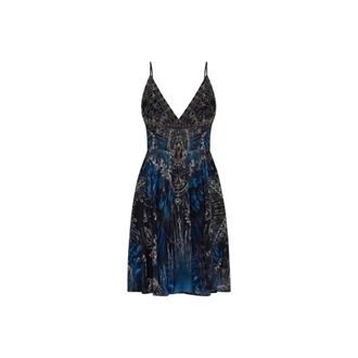 Camilla Seiden V-Ausschnitt Mini Kleid Kristallverzierung - - Dresses - Damen - Mehrfarbig - XS