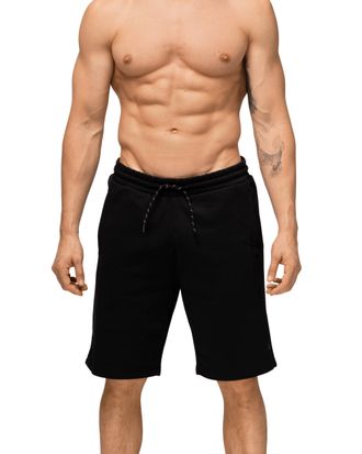 Danish Endurance Kurze Sportshorts aus Baumwolle, Sweatshorts mit Taschen, für Herren, Schwarz, 3XL