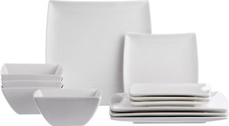 Maxwell & Williams Maxwell Williams &- 12 teiliges Porzellan Tafelservice East Meets West, Wei&szlig;