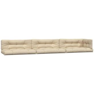 vidaXL Palettenkissen 7-tlg. Beige Stoff vidaXL