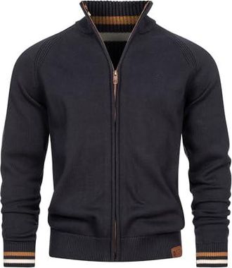 Indicode Hommes INArutemia Cardigan | Gilet en Coton Dark Navy S