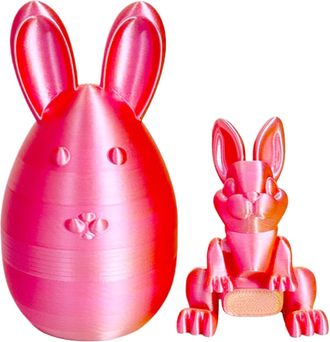 Generic Dekorative Hasenei Skulptur | 3D gedruckt Kaninchen Sammlerst&uuml;cke, niedliche Kaninchenstatue, Osterdekorationen f&uuml;r Kamin, Wand, Desktop