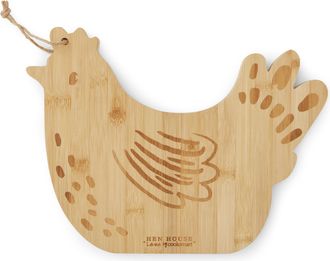 Cooksmart Hen House Lane Bambusbrett in Hennenform, Schneidebrett aus Holz für die Küche, umweltfreundliches Bauernhaus-Design, langlebiges und stilvolles Leben