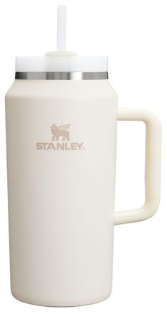 Stanley Stanley Quencher H2.0 FlowState vakuumisolierter Becher aus Edelstahl mit Deckel und Trinkhalm, für Wasser, Eistee oder Kaffee, Smoothie und mehr, Cre