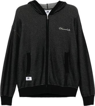 Chocoolate hoodie zippé à empiècement en résille - Noir