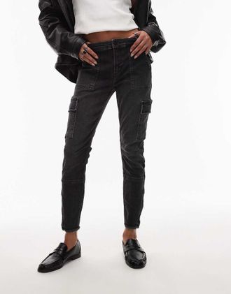 AllSaints Duran - Skinny-Fit-Cargohose in Schwarz