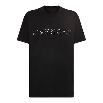 Givenchy Schwarzes T-Shirt mit Rundhalsausschnitt und Nietenverzierung - - Tops - Herren - Schwarzk - M