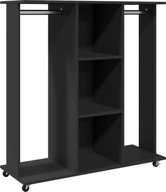 vidaXL Kleiderst&auml;nder mit Rollen Schwarz 102x38x110 cm Holzwerkstoff - Vidaxl