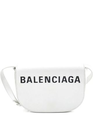 Balenciaga petit sac &agrave; bandouli&egrave;re Ville Day Bag en cuir - Blanc