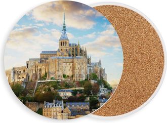 Fabulous Untersetzer, rund, Keramik, Mont Saint Michel France Cathedral Decoration Ile, 1 Stück (108 x 108 mm)
