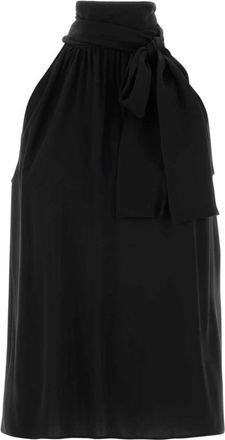 Valentino Garavani Femme, Blouses et Chemises, Noir, Taille: 36 FR Top en cr&ecirc;pe