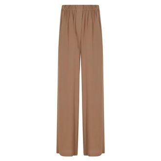 Federica Tosi Pantalone Fluido Crepe de Chine - - Trousers - Damen - Braun - XS
