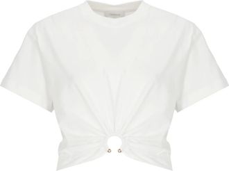 Paco Rabanne Femme, Tops, Blanc, Taille: 40 FR T-shirt en coton ras du cou