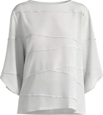Liviana Conti Femme, Blouses et Chemises, Gris, Taille: 38 FR Silk Blouse