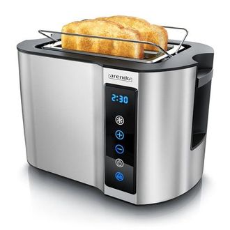 Arendo Touch Toaster 2 Scheiben Edelstahl - Touchpanel - digital Display Restzeitanzeige - 800 W - Doppelwandgeh&auml;use - mit Br&ouml;tchenaufsatz - 7 Br&auml;unungsgrade