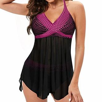 Generic Tankini Femme Ensemble Deux Pi&egrave;ces Maillot de Bain Ventre Maillot de Bain Push Up Maillots de Bain &Eacute;l&eacute;gant Simple Short de Bain Haut de Bain Maillot d