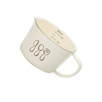 Pretyzoom Emaille Messbecher Und Trinkbecher Aus Verschlei&szlig;festem Material Mit Skala Wasserbecher F&uuml;r K&uuml;che Kochen Und Trinken Kleiner Handgriff Sp&uuml;lmaschinenfe