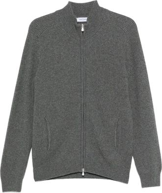 Gran Sasso Gerippter Cardigan mit Reißverschluss - Grau