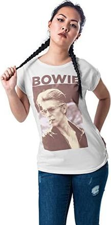 Mister Tee Femme Ladies David Bowie Tee White Xl T Shirt, Blanc, XL EU