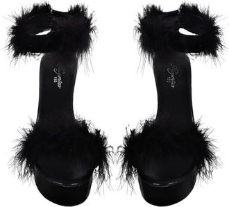 BESPORTBLE Sandales &agrave; Talons Hauts Femme Noires Taille 41 Plateforme Imperm&eacute;able et Talon Aiguille Fin pour Printemps et &Eacute;t&eacute; Sandales de Flirt &Eacute;l&eacute;gantes et Mode 