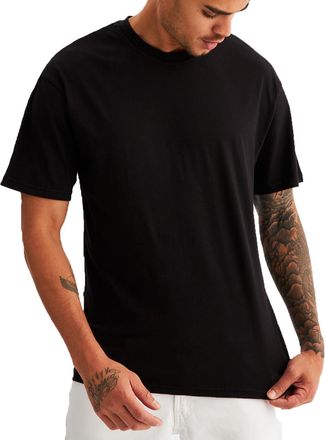 LEIF NELSON T-Shirt Herren Sommer Rundhals-Ausschnitt (Schwarz, Größe XXL), Relaxed Fit Herren-T-Shirt 100% Baumwolle, Casual Basic Männer T-Shirt Kurzarm
