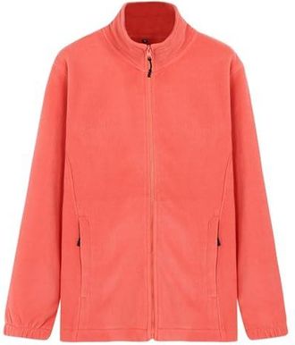 Generic Vestes en polaire chaude pour femme - Double &eacute;paisseur - Manteau dhiver et dautomne avec col montant pour les voyages d&eacute;contract&eacute;s, Orange, XXL