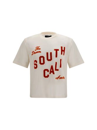 Amiri Mens T-Shirt South Cali Ivory Cotton T-Shirts And Polos