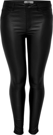 Only Carmakoma Damen Carpunk Reg Sk Coated Pants, Schwarz (Black Black), 50W / 32L