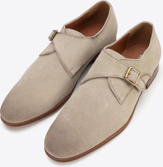 Wittchen Herren-Monk-Schuhe aus beigefarbenem Wildleder