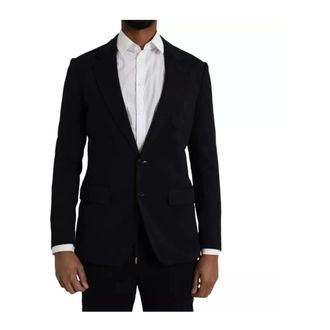 Dolce & Gabbana Homme, Costumes, Bleu, Taille: M Blazer Bleu en Laine à Bouton Unique