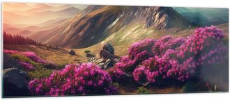 Arttor Panorama Bilder auf Glas Landschaft Natur Berge Glasbild 140x50cm Wandbilder Dekoration Wohnzimmer Schlafzimmer K&uuml;che Gro&szlig; XXL Wanddeko Bild im Glas W