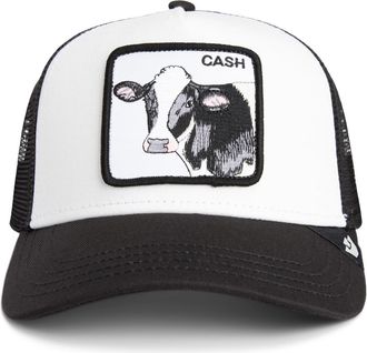 Goorin Brothers Trucker Cap Cash Cow Dust Void Wei&szlig; Schwarz, Size:OneSize