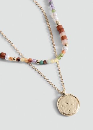 Mango Pack 2 colliers combin&eacute;s or - Femme - Taille unique - MANGO