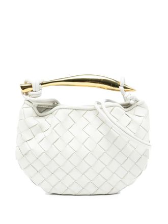 Bottega Veneta mini sac &agrave; bandouli&egrave;re Sardine Bag en peau dagneau Intrecciato (2012-2025) - Blanc