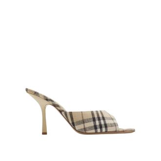 Burberry Femme, Chaussures, Beige, Taille: 40 EU Sandales à Talon Beige Slingback
