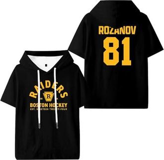 Generic Heated Rivalry Rozanov 81 Merch T-shirts &agrave; capuche unisexe &agrave; manches courtes V&ecirc;tements d&eacute;contract&eacute;s, Noir, XS