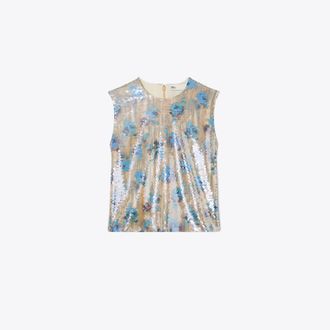 Tory Burch Damen Sequin Shell Top
