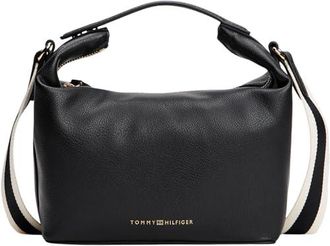 Tommy Hilfiger Sac &agrave; Bandouli&egrave;re Sac Femme Logotape Crossover avec Fermeture &Eacute;clair, Noir (Black), Taille Unique