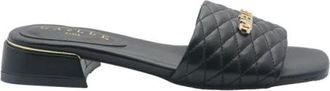 Ga&euml;lle Paris Femme, Chaussures, Noir, Taille: 39 EU Matelasse Fabric Heeled Sandal