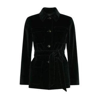 Max Mara Velvet Crusca Jacke - - Coats - Damen - Schwarzk - XS