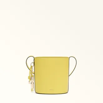 Furla Roxie Beuteltasche M Mudec Yellow Gelb Strukturiertes Leder Damen