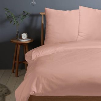 Pizuna 400 Fadenzahl aus Baumwolle Bettwäsche Misty Rose, 100% Langstaple Baumwolle Bettbezug und Kissenbezug, 100% Baumwolle Mako Satin 2-Teilig Bettwäsches