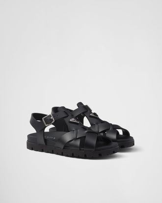 Prada Sandalen aus Gummi mit gekreuztem Band