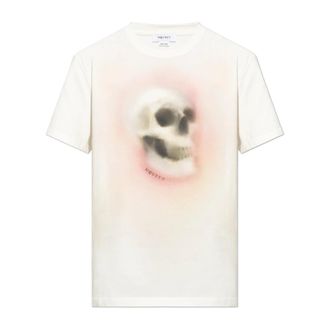 Alexander McQueen Airbrushed Skull T-shirt - - Tops - Herren - Wei&szlig; - S